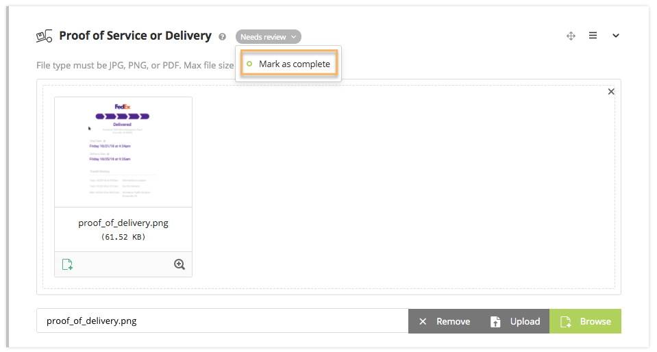 How to Add Proof of Service or Delivery Evidence in DisputeFlow – Chargeback Portal